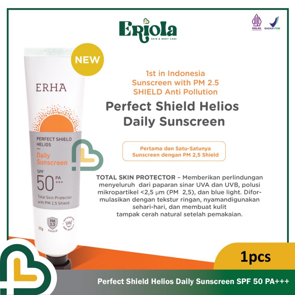 Jual Erha Perfect Shield Helios Daily Sunscreen SPF 50 PA+++ Triple ...