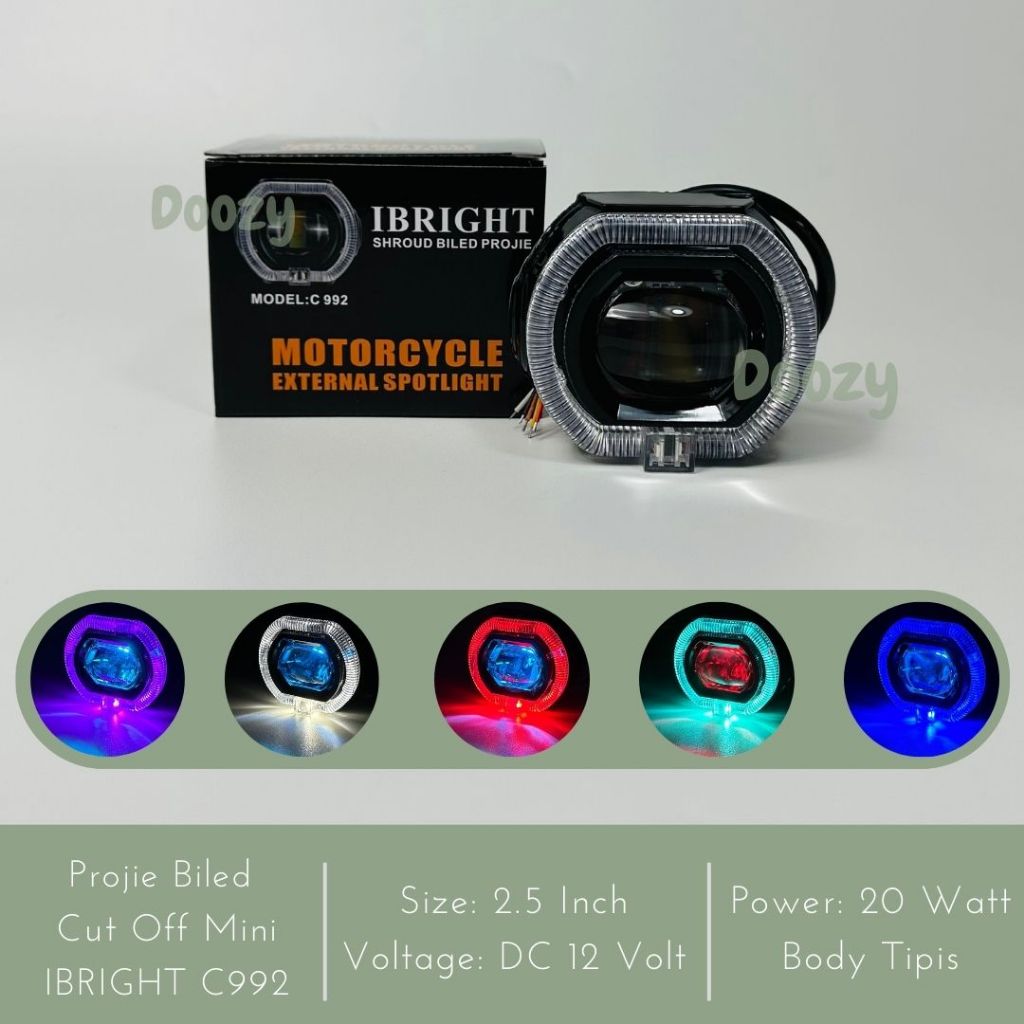 Jual IBRIGHT C992 Projie Cut Off Mini Biled 2.5 Inch Body Lebih Tipis Cahaya Lebih Lebar Body ...