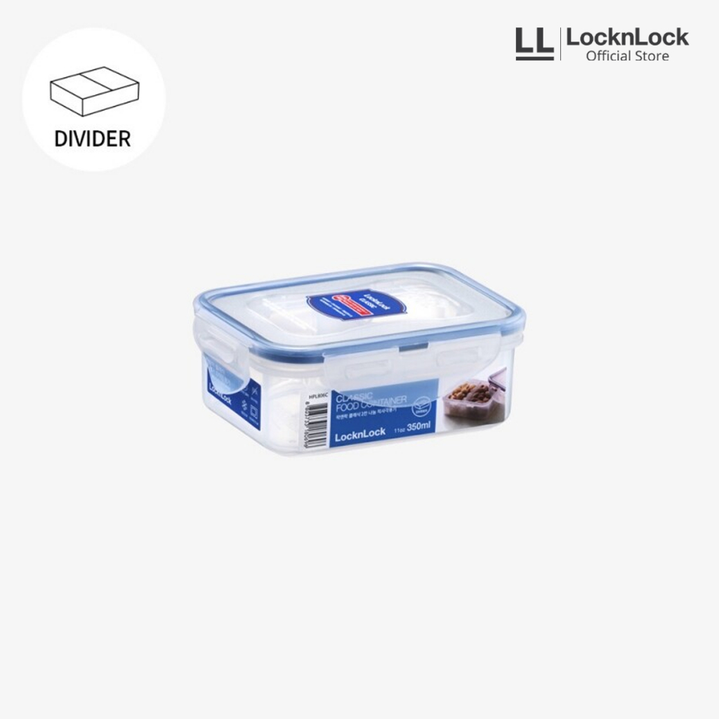 Jual LocknLock Classic Rectangular Short 350ml with Divider - HPL806C | Shopee Indonesia