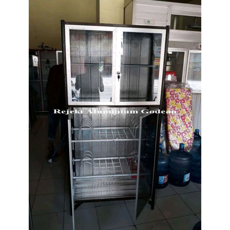 Jual Lemari Dapur Rak Piring Box 80cm Kokoh Tidak Goyang2 Rapi Alusan ...