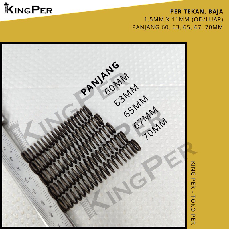 Jual Per Tekan Baja 1.5mm x 11mm (OD). Compression Spring Pegas Tekan ...