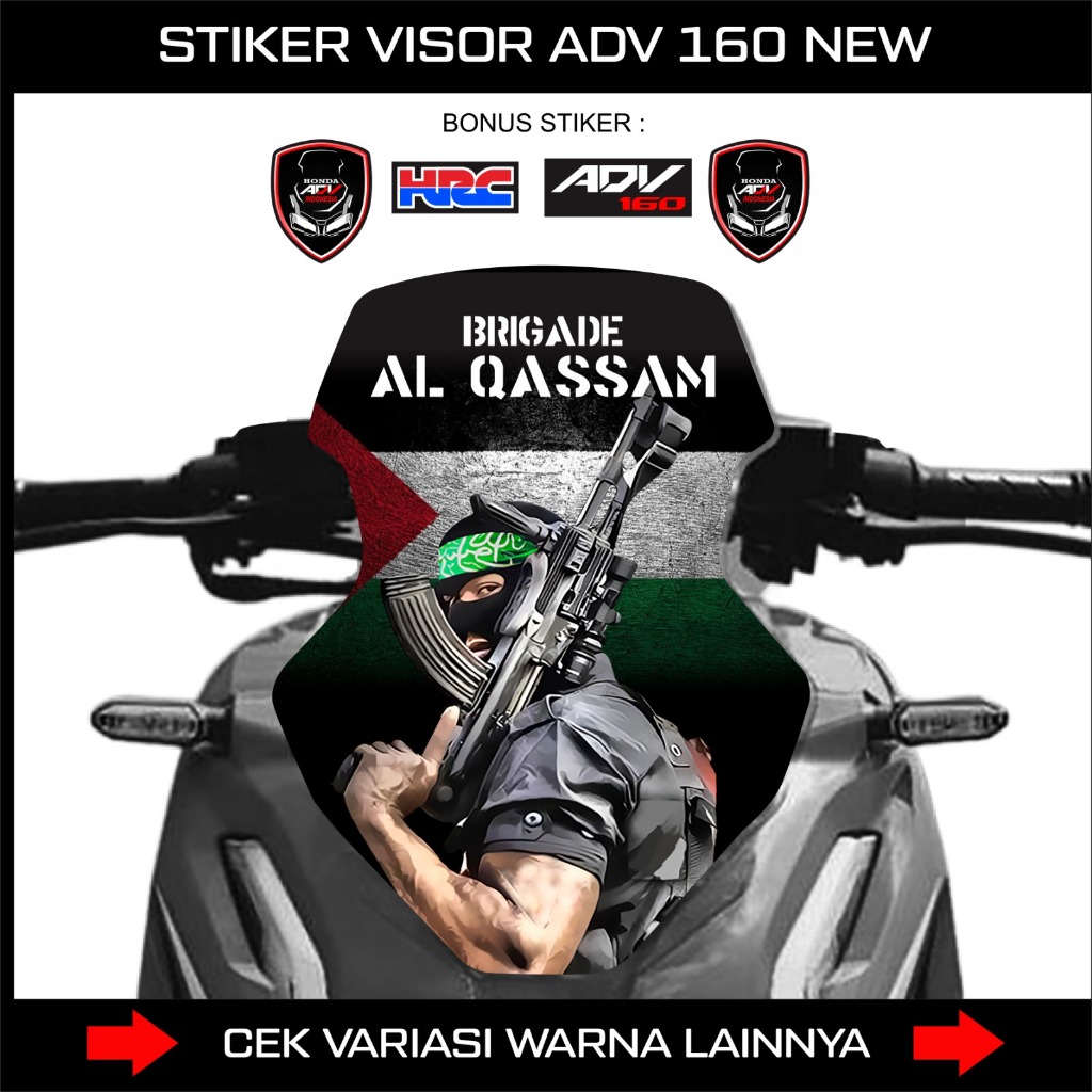 Jual Stiker Winshield / Visor ADV 150 ADV 160 EDISI PALESTINE / DECAL ...