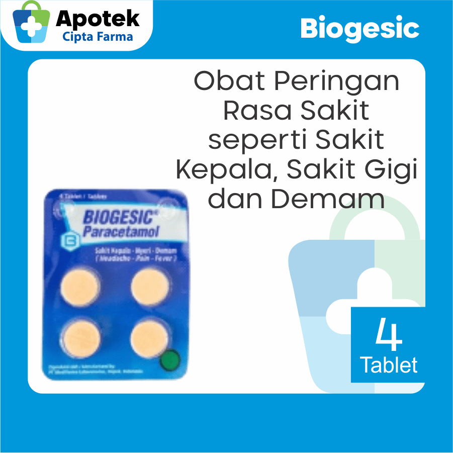 Jual Biogesic Tablet Paracetamol 500mg Parasetamol Obat Demam Sakit ...