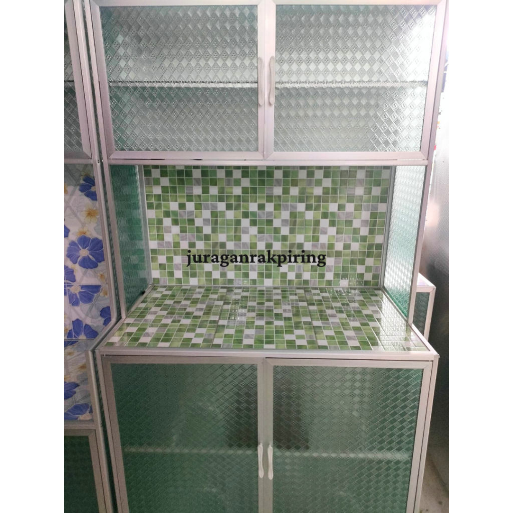 Jual Rak Piring Aluminium 2Pintu Rata FULL KERAMIK Rak Dapur Kuat Kokoh (LANGSUNG PABRIK ...
