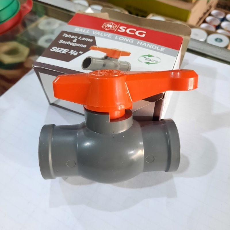 Jual Stop Kran PVC 3/4" Gagang Panjang merk SCG / bal Valve PVC ¾ ...