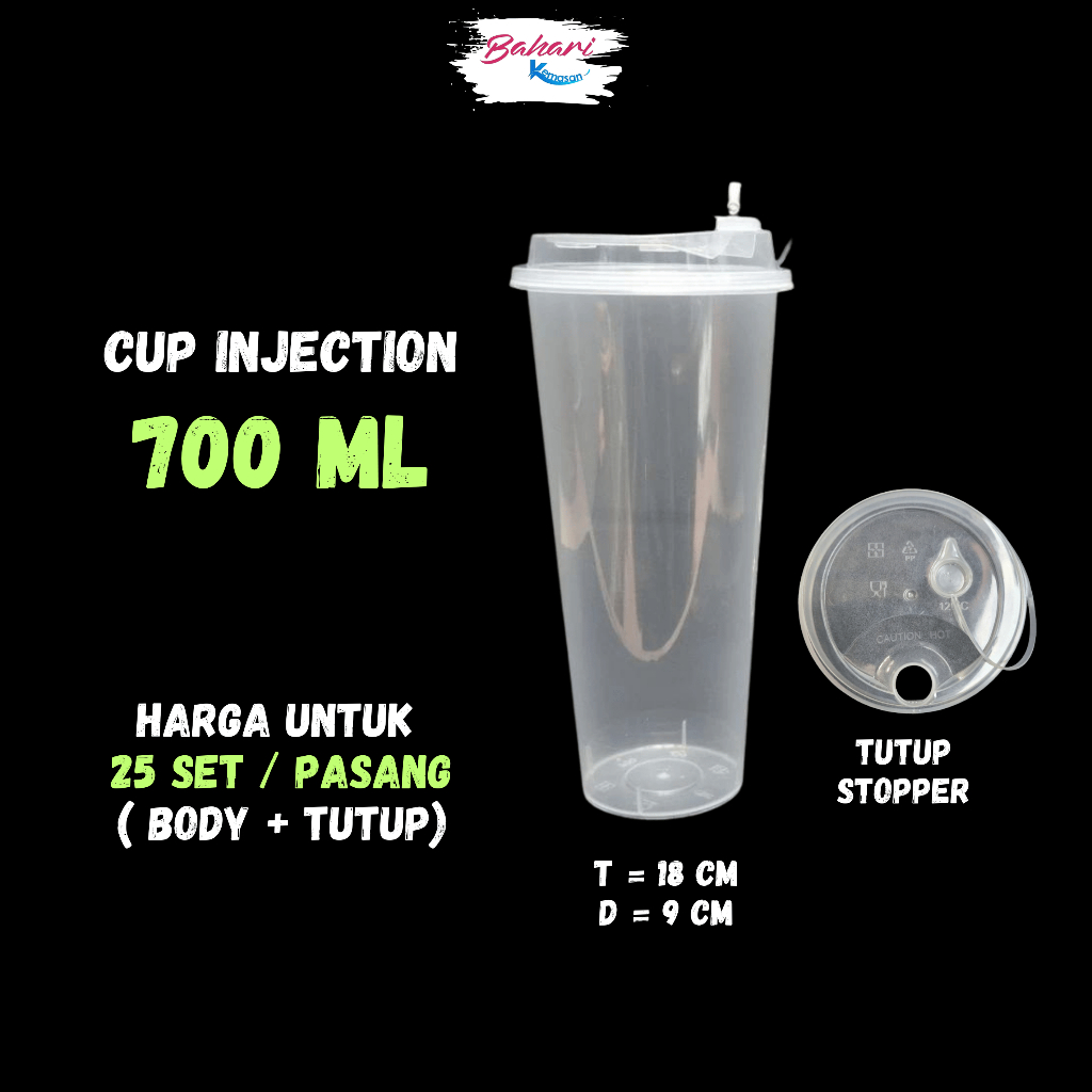 Jual gelas injection gelas fore 700 ml body dan tutup 700ml | Shopee ...