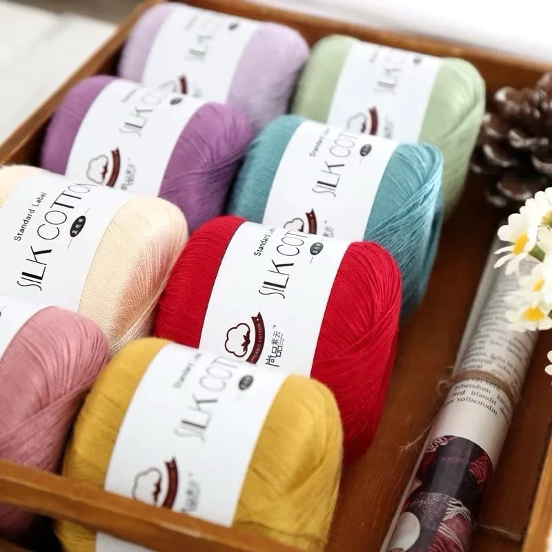 Jual Benang Katun Sutra Silk Cotton Yarn 50Gr | Shopee Indonesia