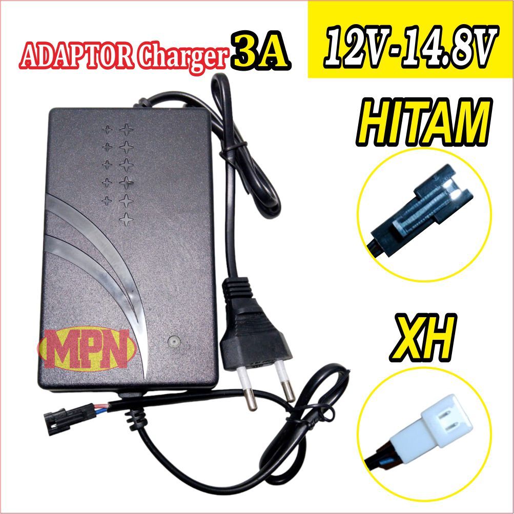 Jual ADAPTOR CHARGER 12V - 148.v 3A CAS UNTUK BATERAI SOKET HITAM 2 pin ...