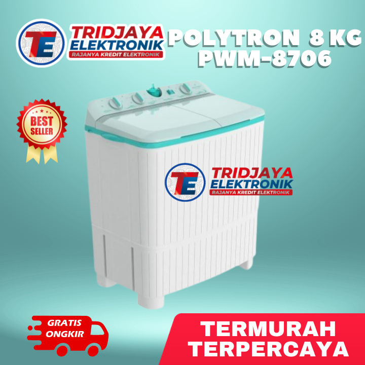 Jual Mesin cuci polytron PWM 8076 G/Y 8KG bergaransi resmi | Shopee ...