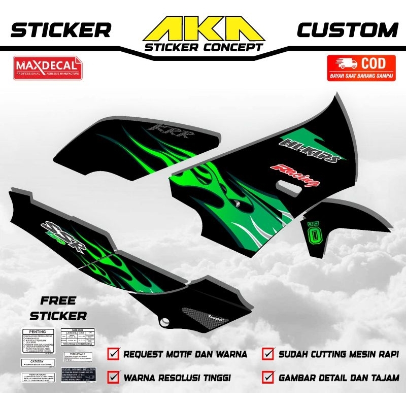 Jual Sticker striping Kawasaki Ninja KRR SE transparan maxdecal (bisa ...