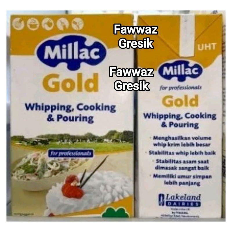 Jual Millac Gold Whipping Cream Cooking Pouring Millac 1 Liter | Shopee ...