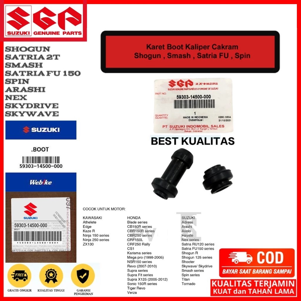 Jual KARET BOOT KARET USUS KALIPER CALIPER CAKRAM PALA BABI PANJANG PENDEK SUZUKI SATRIA 2T FU ...