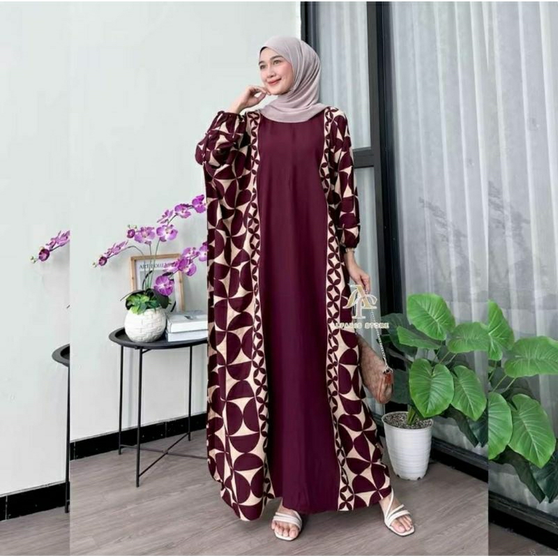 Jual Kaftan Claudy Jumbo Maksi Kaftan Rayon Premium Busui Lengan ...