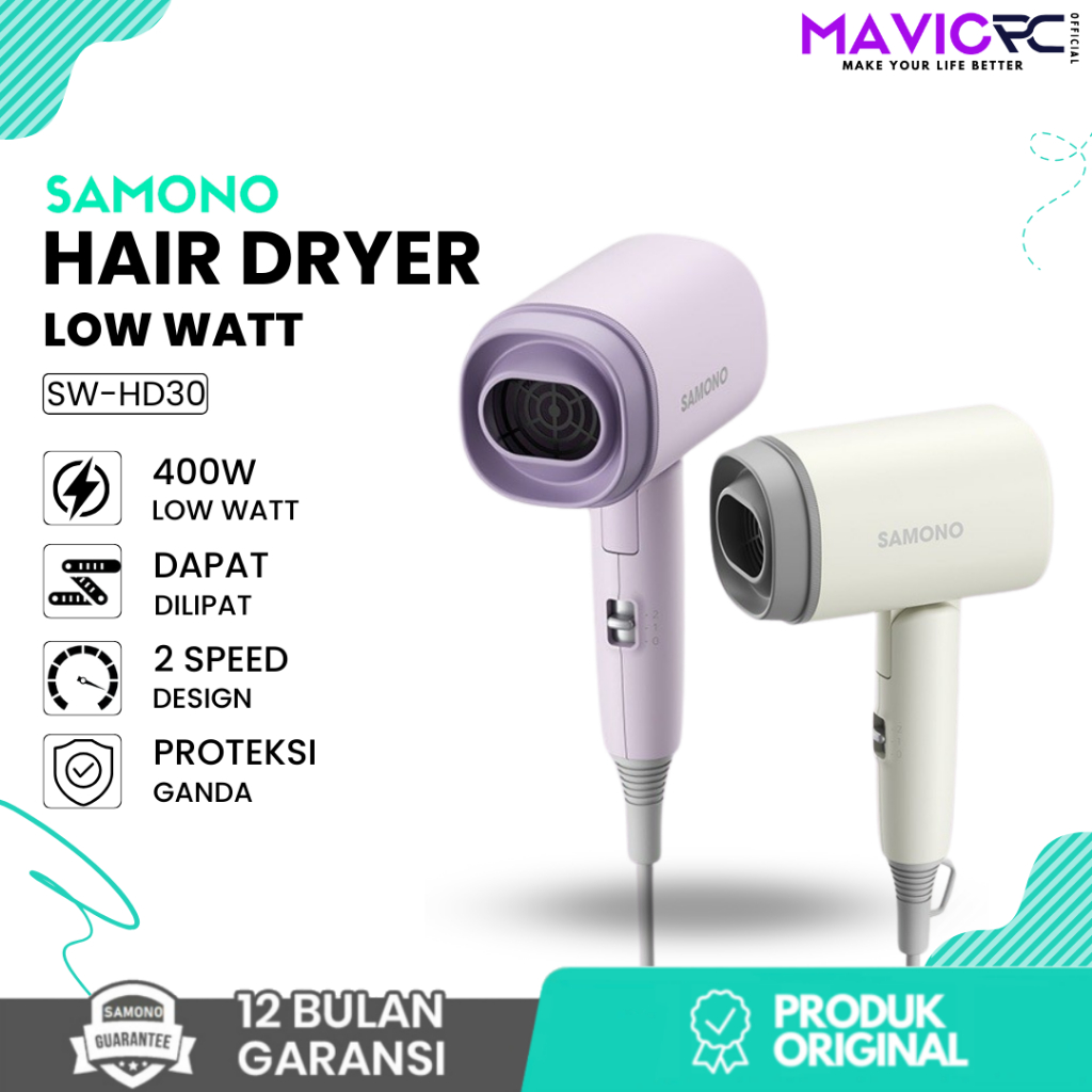 Jual SAMONO SW-HD30 Hair Dryer 400W Hemat Daya Cepat Kering Travel ...
