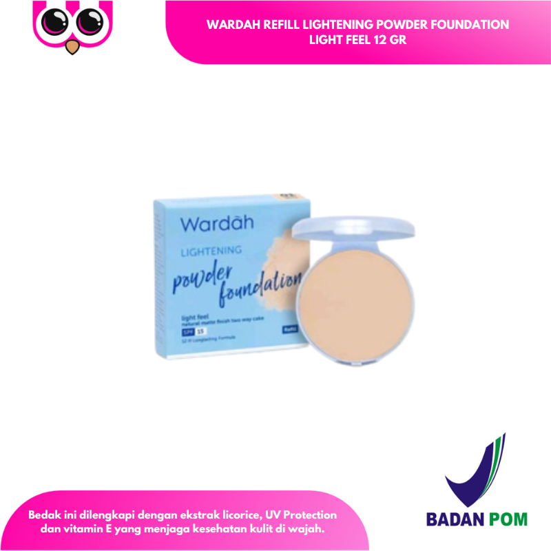 Jual WARDAH REFILL LIGHTENING POWDER FOUNDATION LIGHT FEEL 12 GR ...