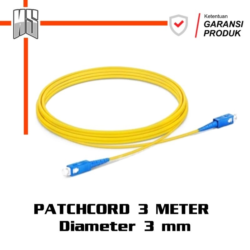 Jual Patchcore Kuning SC UPC Kabel Fiber Optik 3 Meter 3mm | Shopee ...