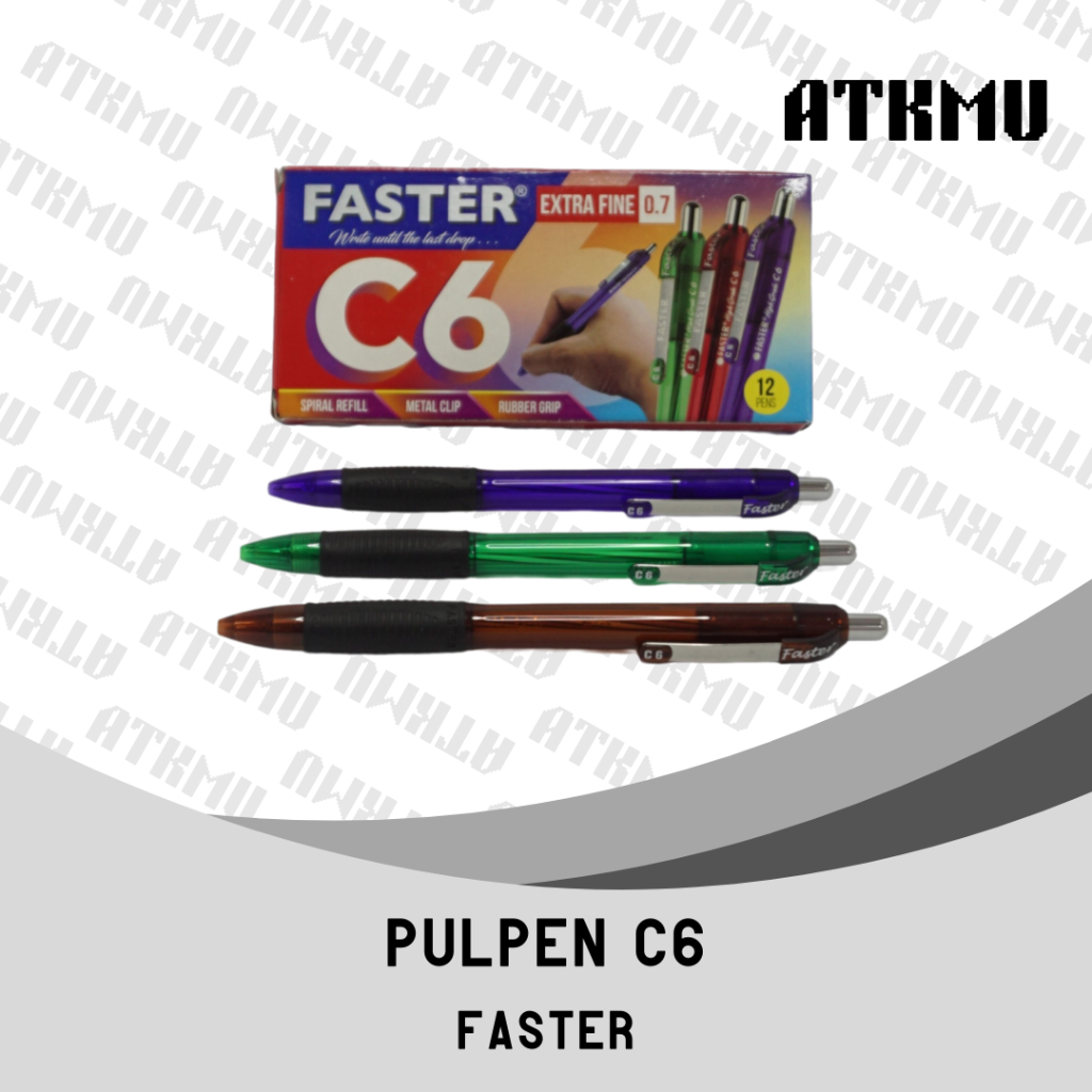 Jual Pulpen FASTER C6 1 Pak Isi 12 Pcs | Shopee Indonesia