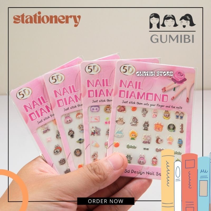 Jual STIKER NAIL ART KUKU NAIL DIAMOND LABUBU SERIES STIKER KUKU MOTIF ...
