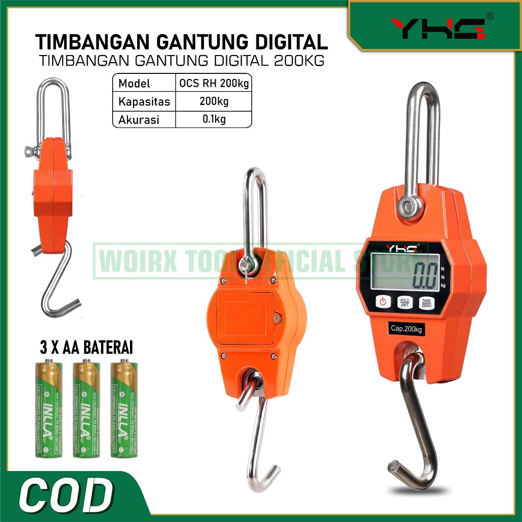 Jual Timbangan Gantung Digital Portable Timbangan Barang Buah Sayur 100kg 200kg | Shopee Indonesia