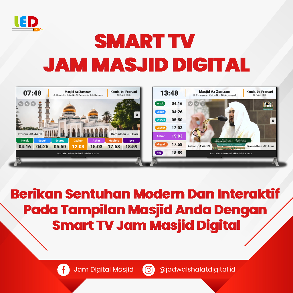 Jual TV Digital Untuk Jam Masjid Ukuran 32 inch dan 43 inch | Shopee ...