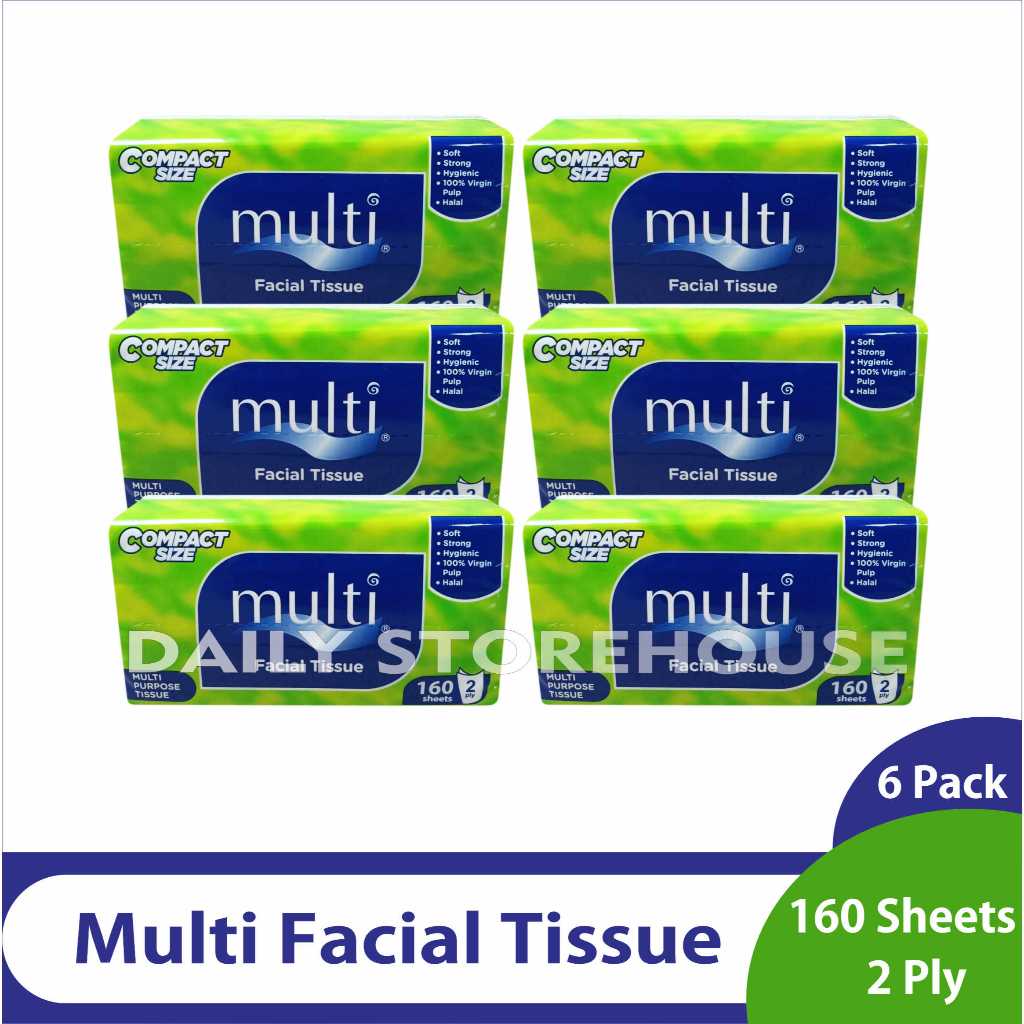 Jual Paket 6 Pack Tissue Multi Facial Soft Pack 160 Sheets 2 Ply ...