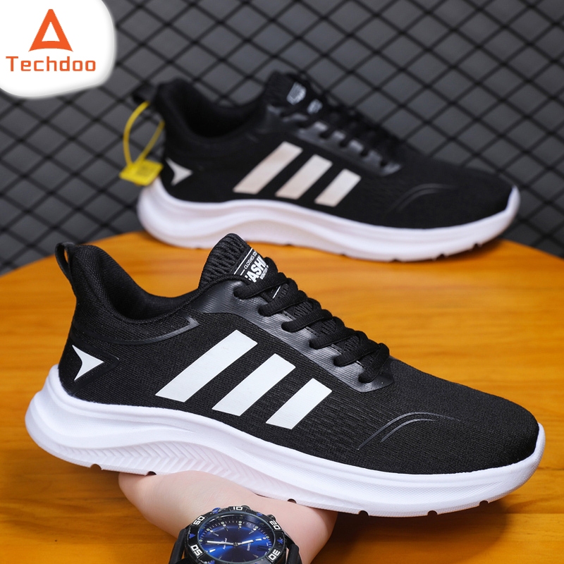 Jual Techdoo Sepatu Casual Pria Sneakers Olahraga Anti Slip Sepatu Cowok Keren Kerja Santai ...