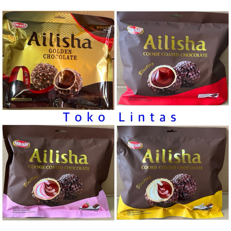 Jual Ailisha Cookie Coated Chocolate 200g Cokelat Strawberry Milk ...
