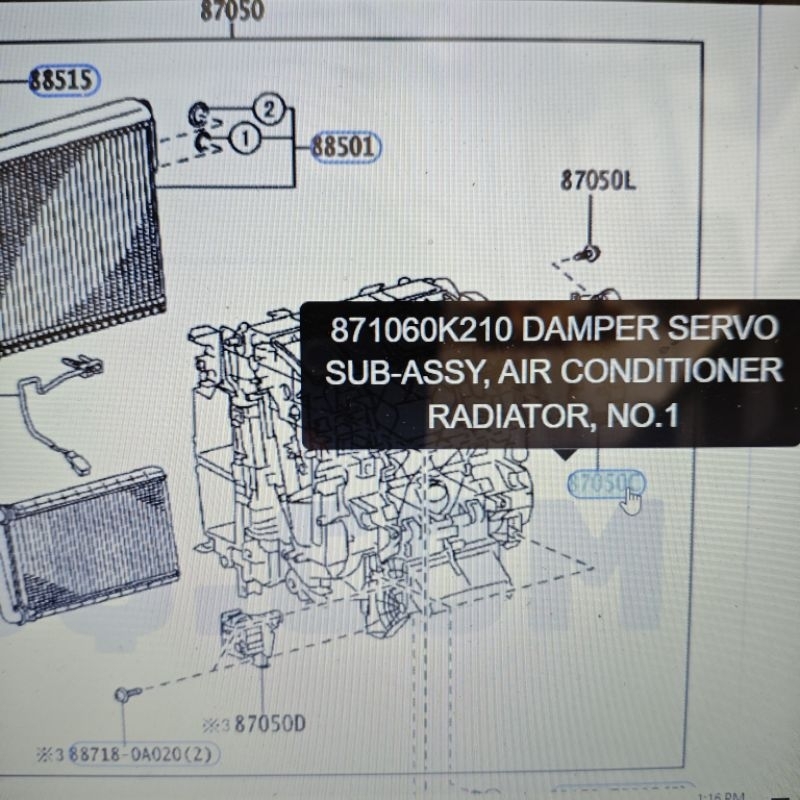 Jual Servo AC Blower AC Damper Servi Sub Assy Toyota Hilux Revo Innova ...