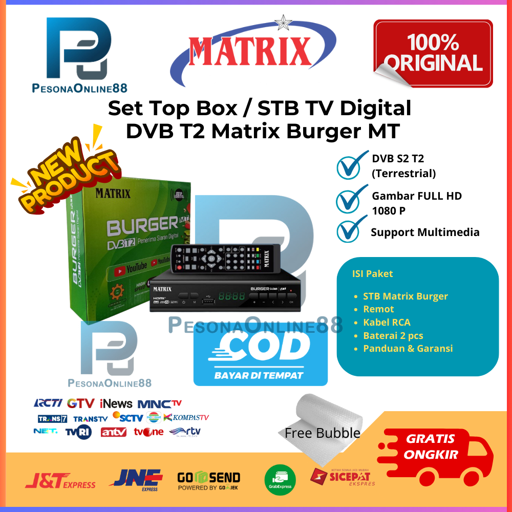 Jual STB / Set Top Box TV Digital DVBT2 Matrix Burger / Matrix Apple ...