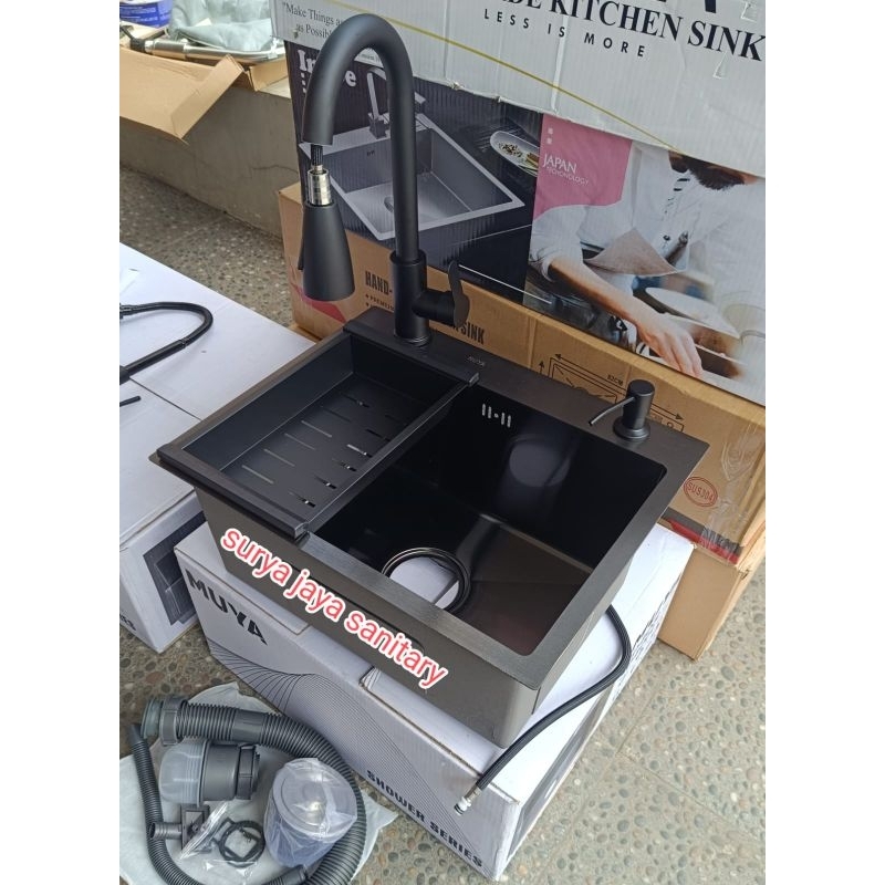 Jual paket komplit kitchen sink Minimalis 5040 hitam / kitchen sink ...