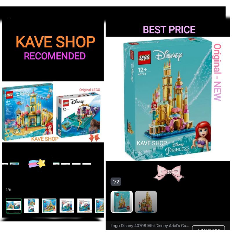 Jual LEGO 43213 Disney Princess Ariel Little Mermaid & LEGO 43207 ...