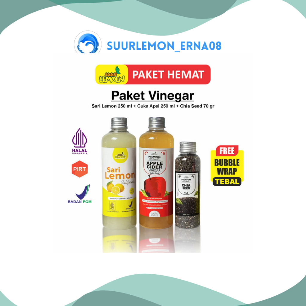 Jual Paket Diet Detox Cuka Apel Sari Lemon Madu Chia Seeds by Suur ...