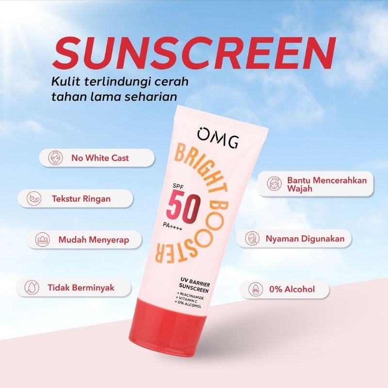 Jual OMG UV BARRIER SUNSCREEN SPF 50PA++++ 25ML | OMG BRIGHT BOOSTER ...