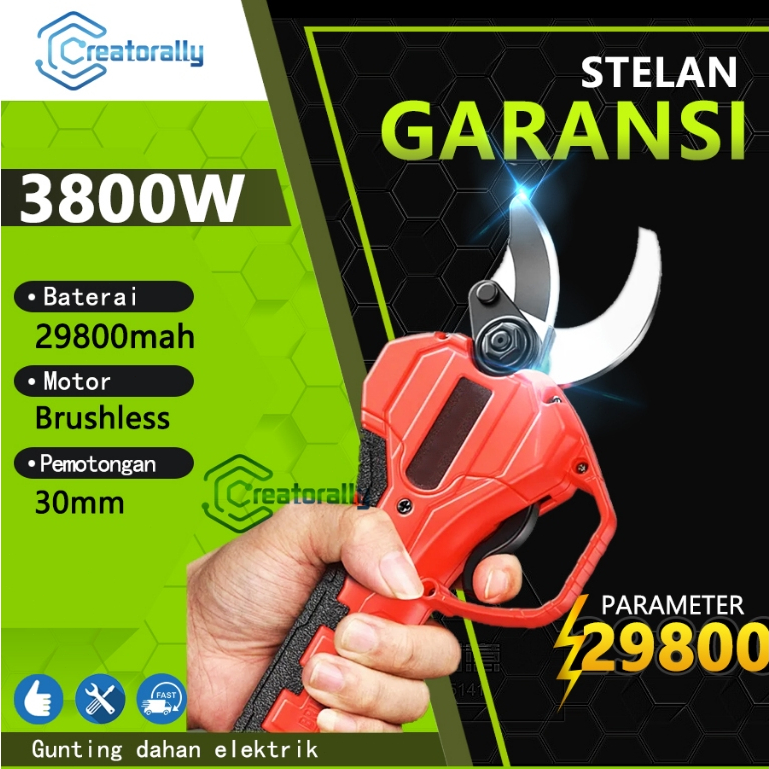 Jual CREATORALLY Gunting dahan elektrik Cordless brushless 3800W gunting dahan dan ranting ...