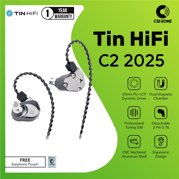 Jual Tin HIFI C2 2025 10mm PU+LCP Dynamic Driver In Ear Monitor ...