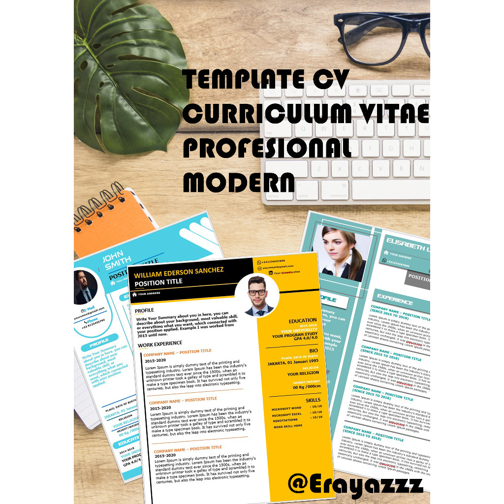 Jual TEMPLATE CV CURRICULUM VITAE PROFESIONAL MODERN KEREN | Shopee ...
