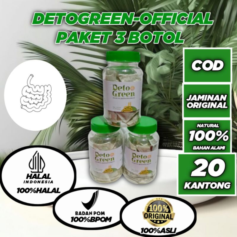Jual DETO GREEN ORIGINAL PAKET HEMAT 3 BOTOL isi 20kantong/botol RAMUAN ...
