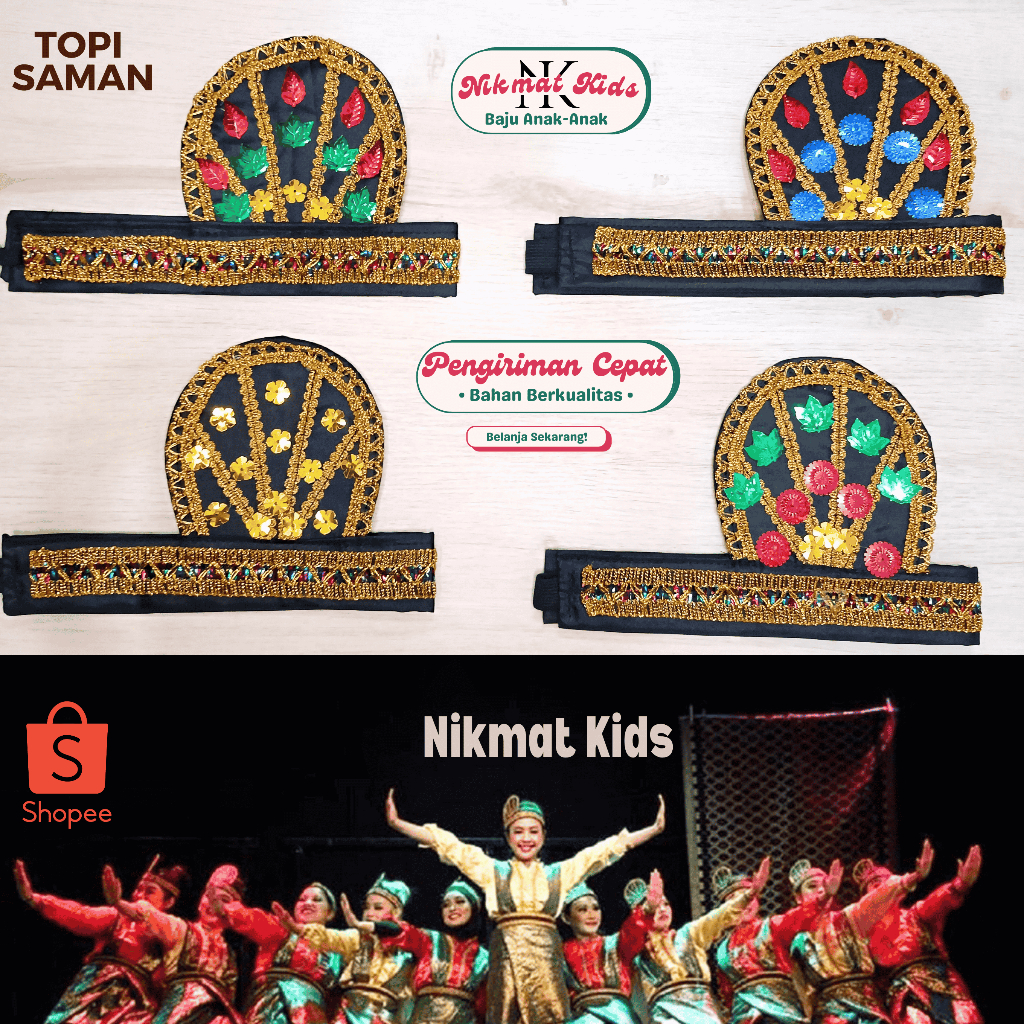 Jual Topi tari saman aceh perempuan topi saman topi adat aceh bungong ...