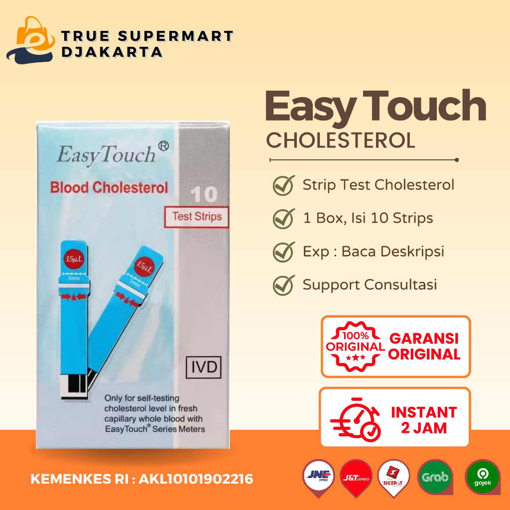 Jual Easy Touch Cholesterol Isi 10 Strips - Free Ongkir - Easytouch ...