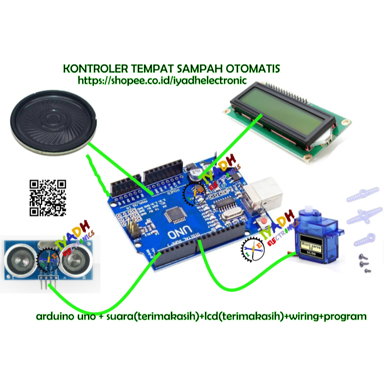 Jual Kontroler tempat sampah dengan arduino uno + suara(terimakasih ...