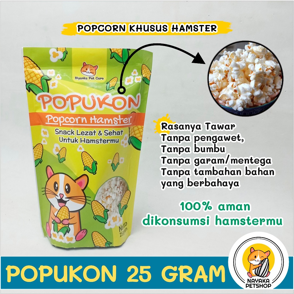 Jual Popukon 25 gr Popcorn Hamster Pakan Cemilan Pop Corn Makanan Snack ...