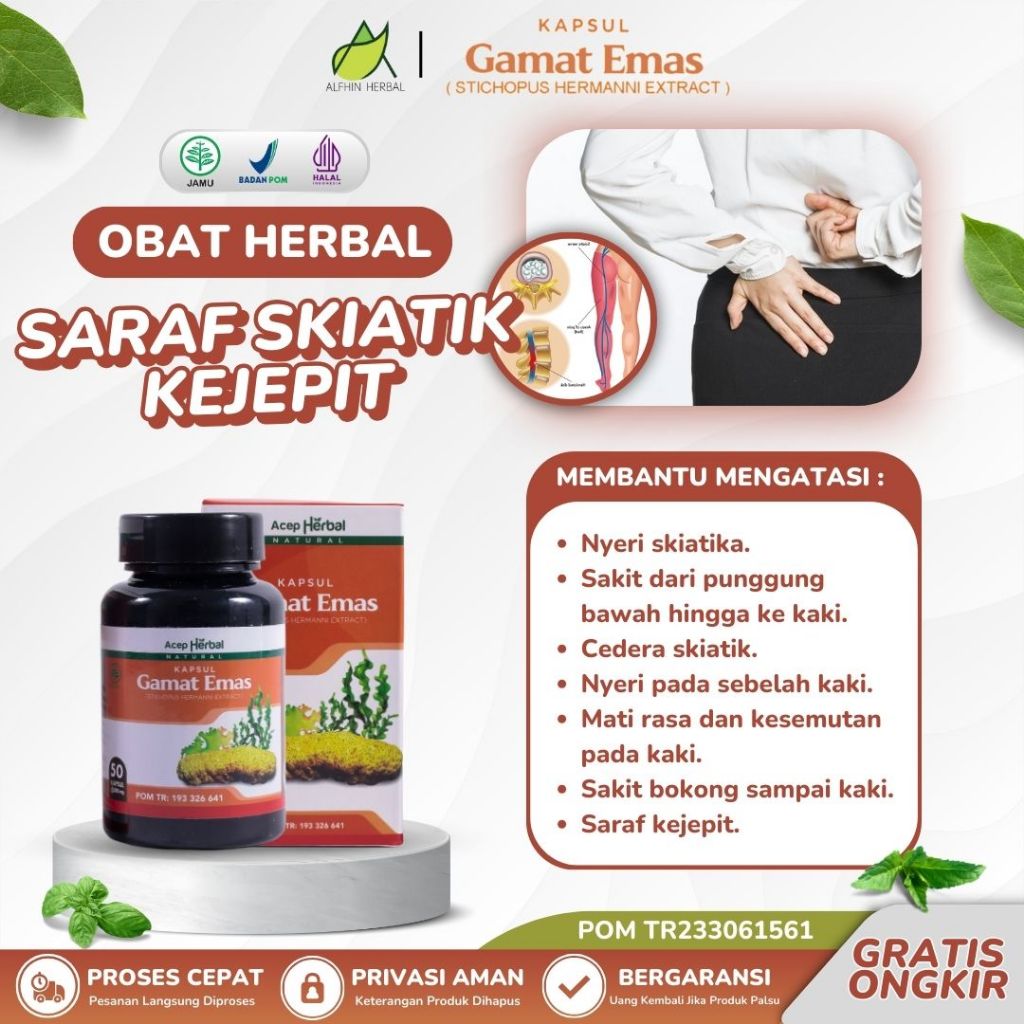 Jual Obat Saraf Skiatik Kejepit Sciatica Sakit Paha Linu Panggul Kapsul ...