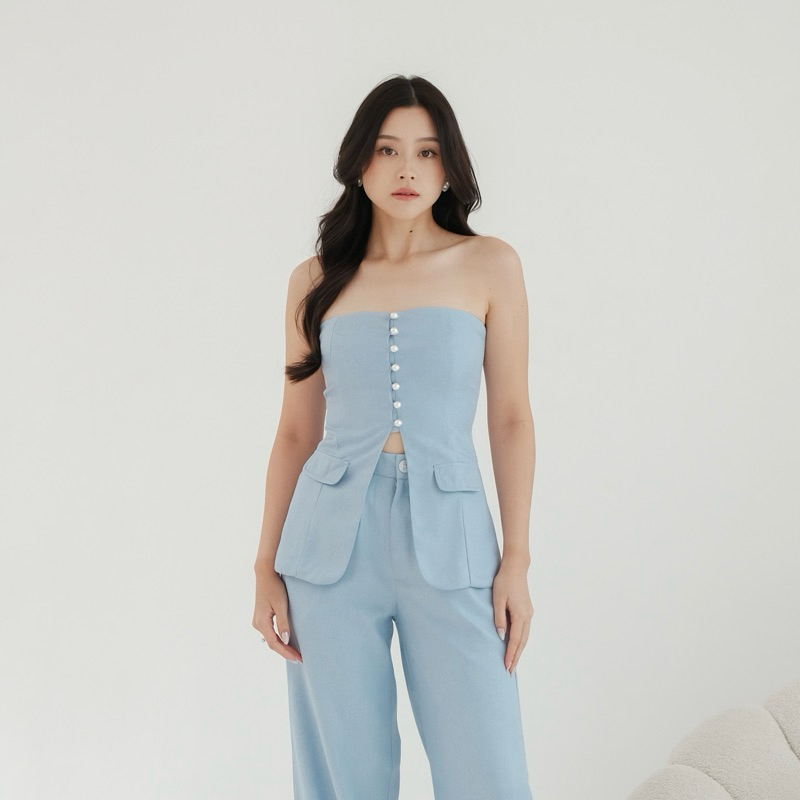 Jual Pearl Tube Top -- Ocha Wear X Valerie Pola | Tanktop Trendy Casual ...