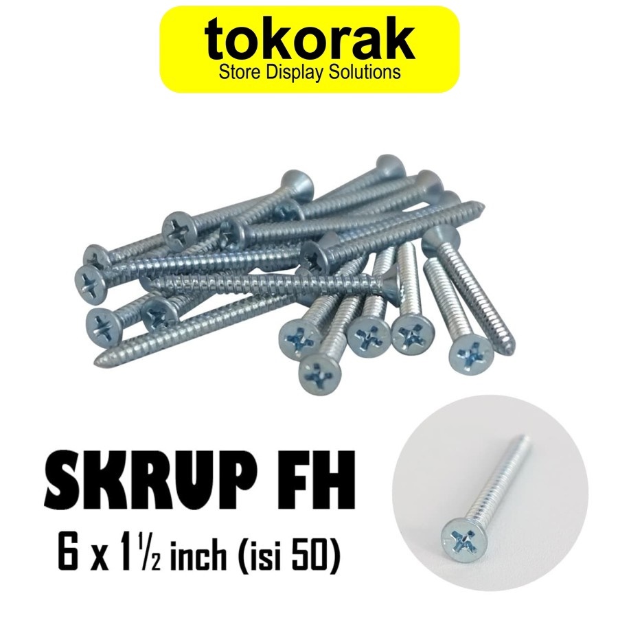 Jual SKRUP FH 6 X 1 1/2 INCH ISI 50PCS - SKRUP LION BRAND -SEKRUP ...