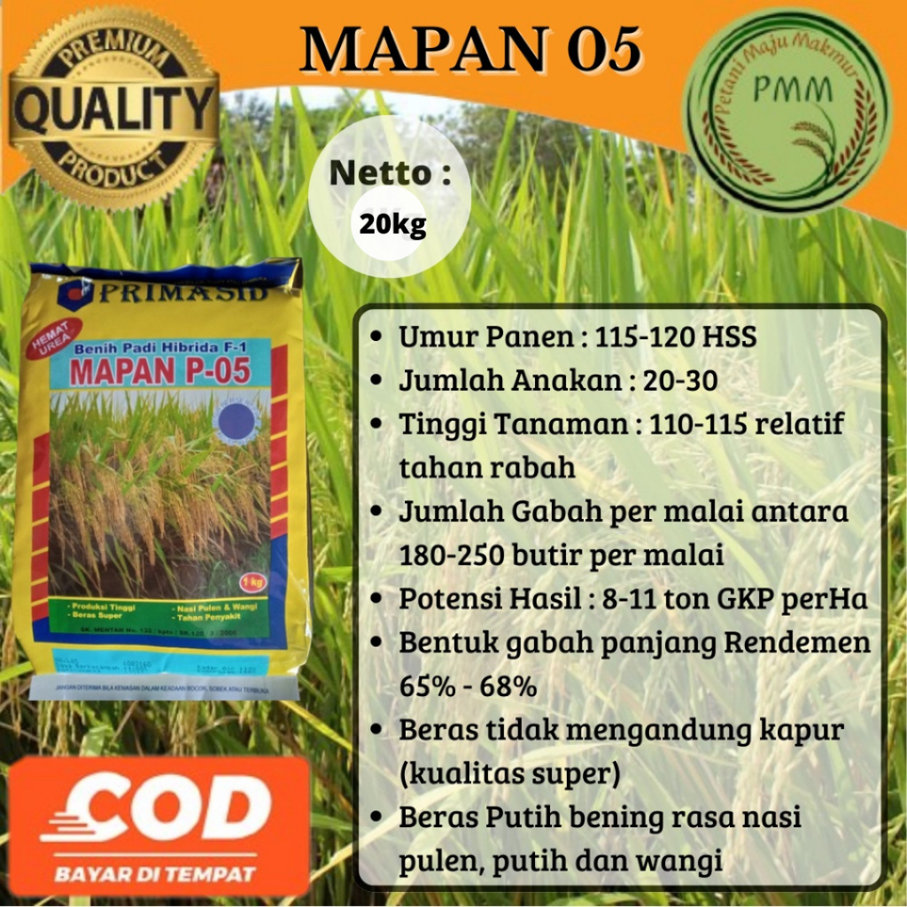 Jual Biji Padi Hibrida Mapan 05 20KG | Shopee Indonesia