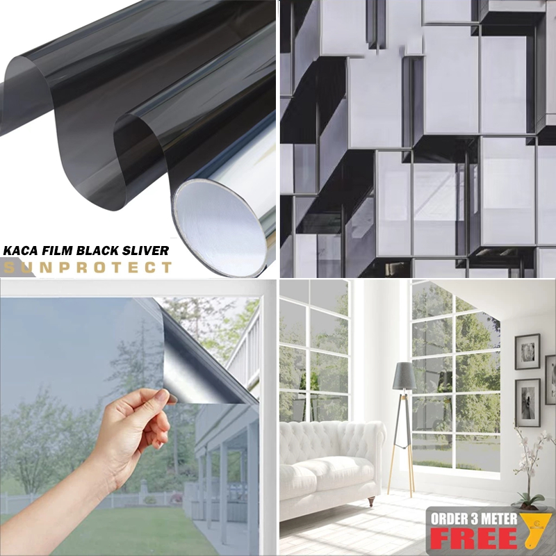 Jual Stiker Kaca Film Cermin Jendela Rumah Kantor Mobil Ruko One Way Tidak Tembus Pandang Lebar ...