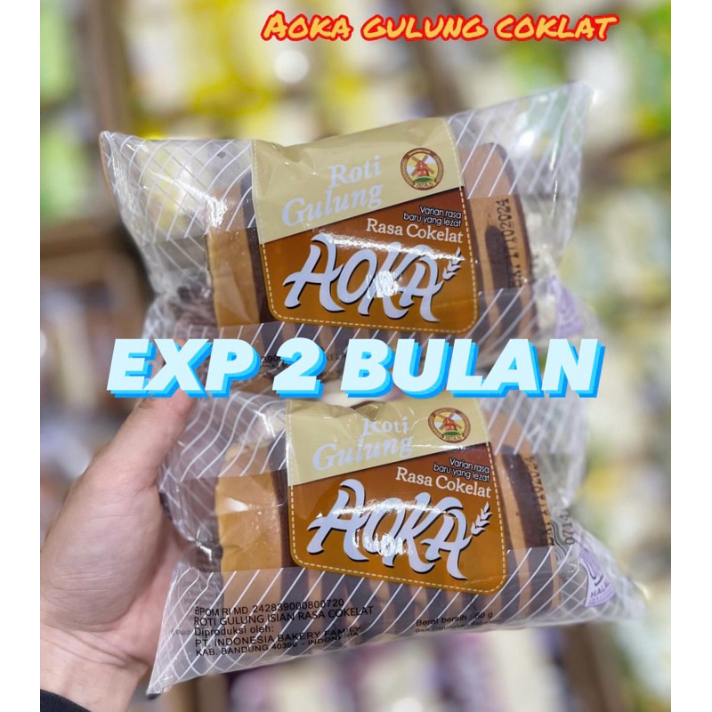Jual ROTI GULUNG AOKA RASA COKLAT KEJU Netto 60gr | Shopee Indonesia