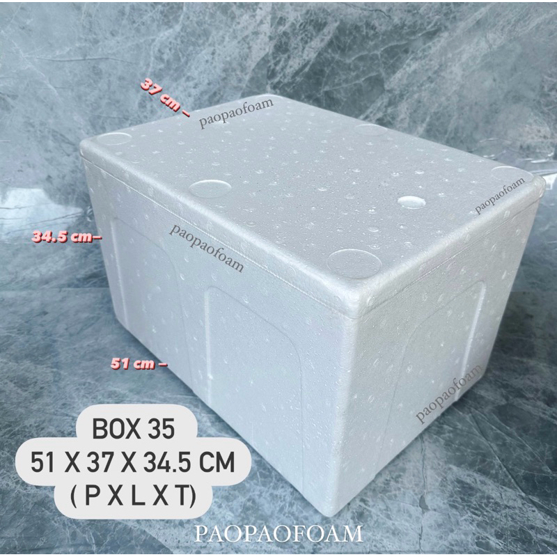 Jual Box Es 35kg / BOX Es 35 / Box Es Gabus / Ice Box Styrofoam / Box Sterofoam 51x37x34.5cm ...