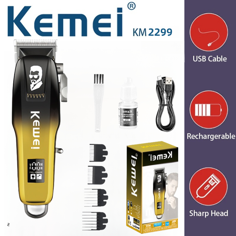 Jual Kemei KM-709A LCD Gunting Rambut Pria Gunting Rambut Gunting ...