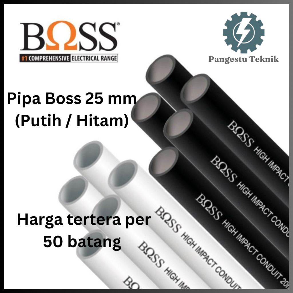 Jual Pipa High Conduit BOSS 25 mm - Hitam / Putih (Harga tertera per 50 ...